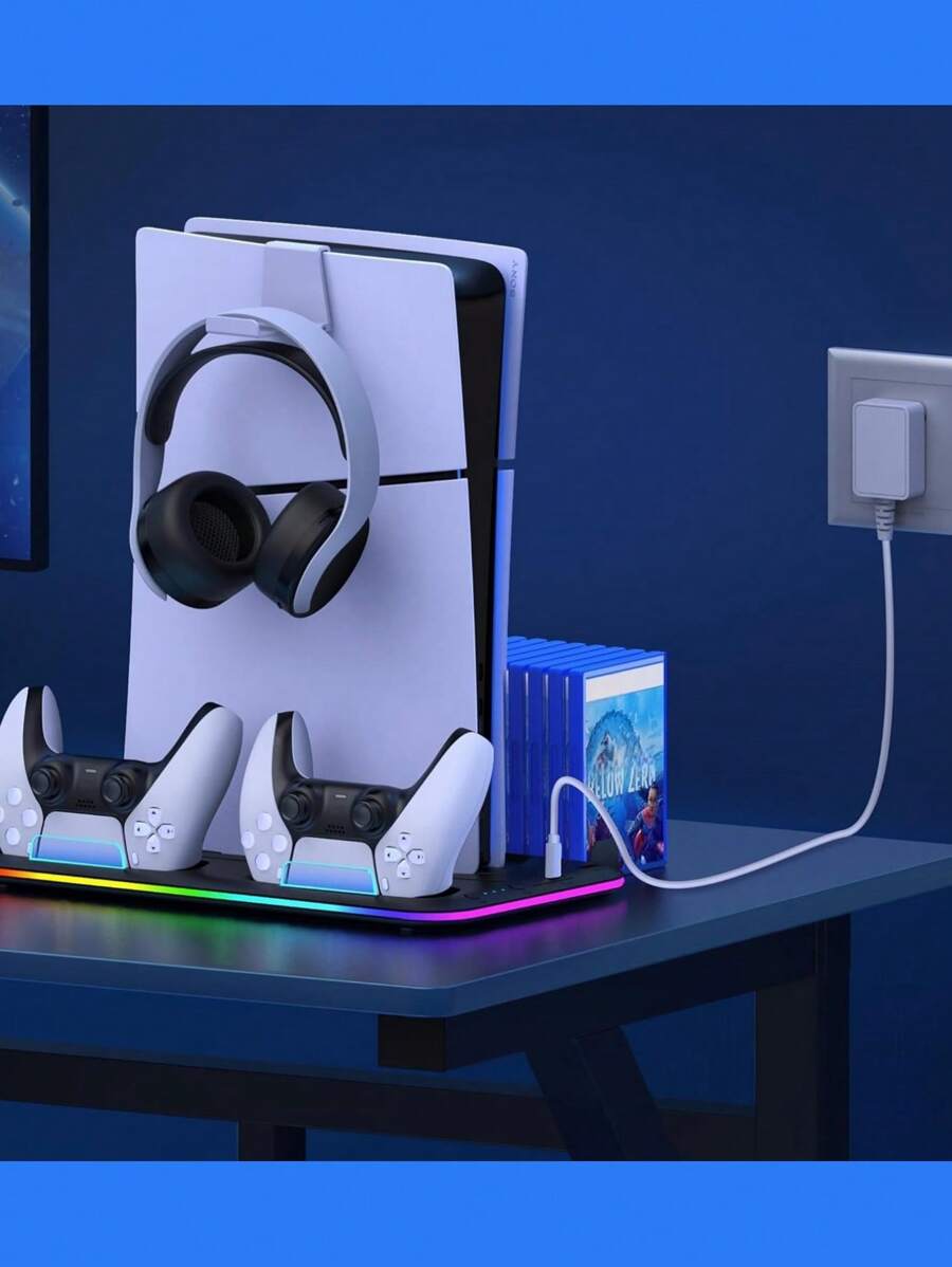 Multifunctional Cooling Stand With Controller Charging Dock, Game Discs ...