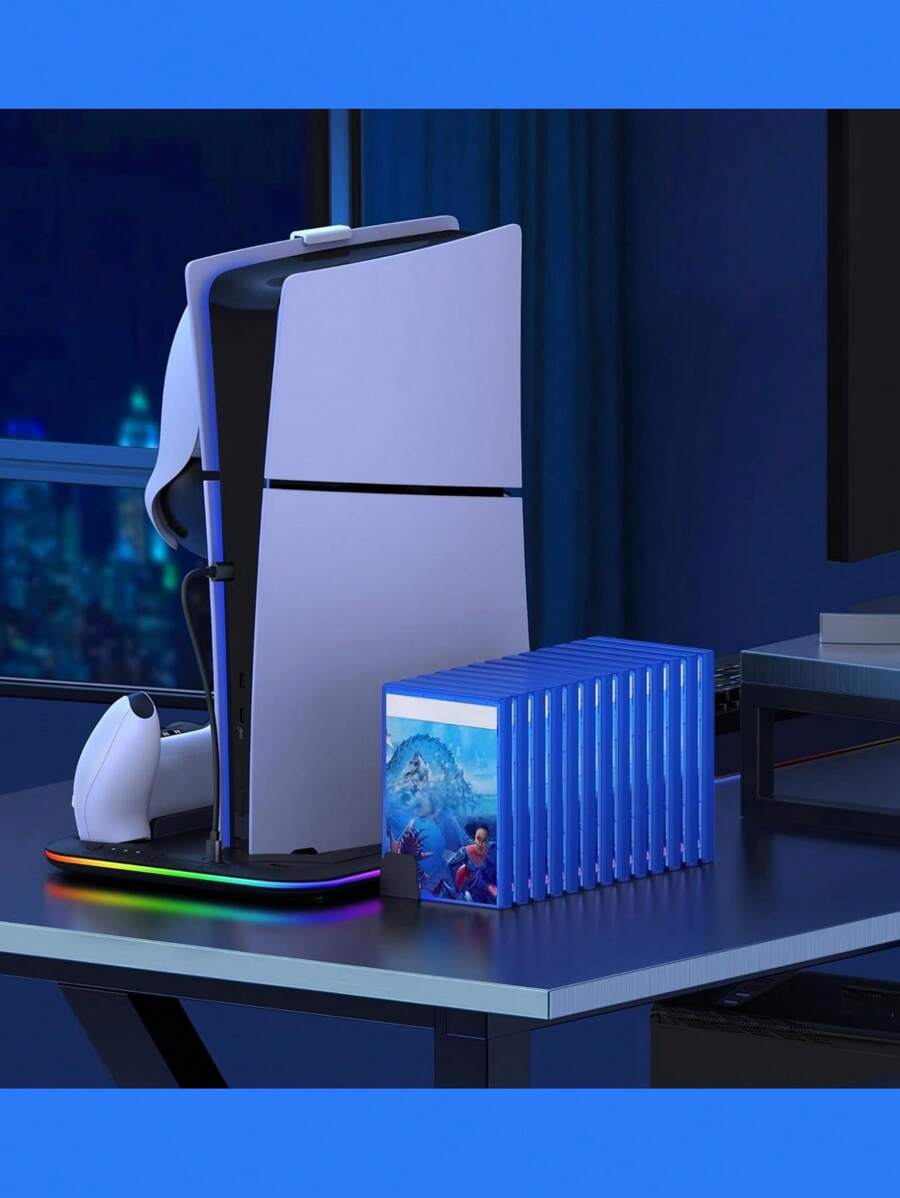 Multifunctional Cooling Stand With Controller Charging Dock, Game Discs ...