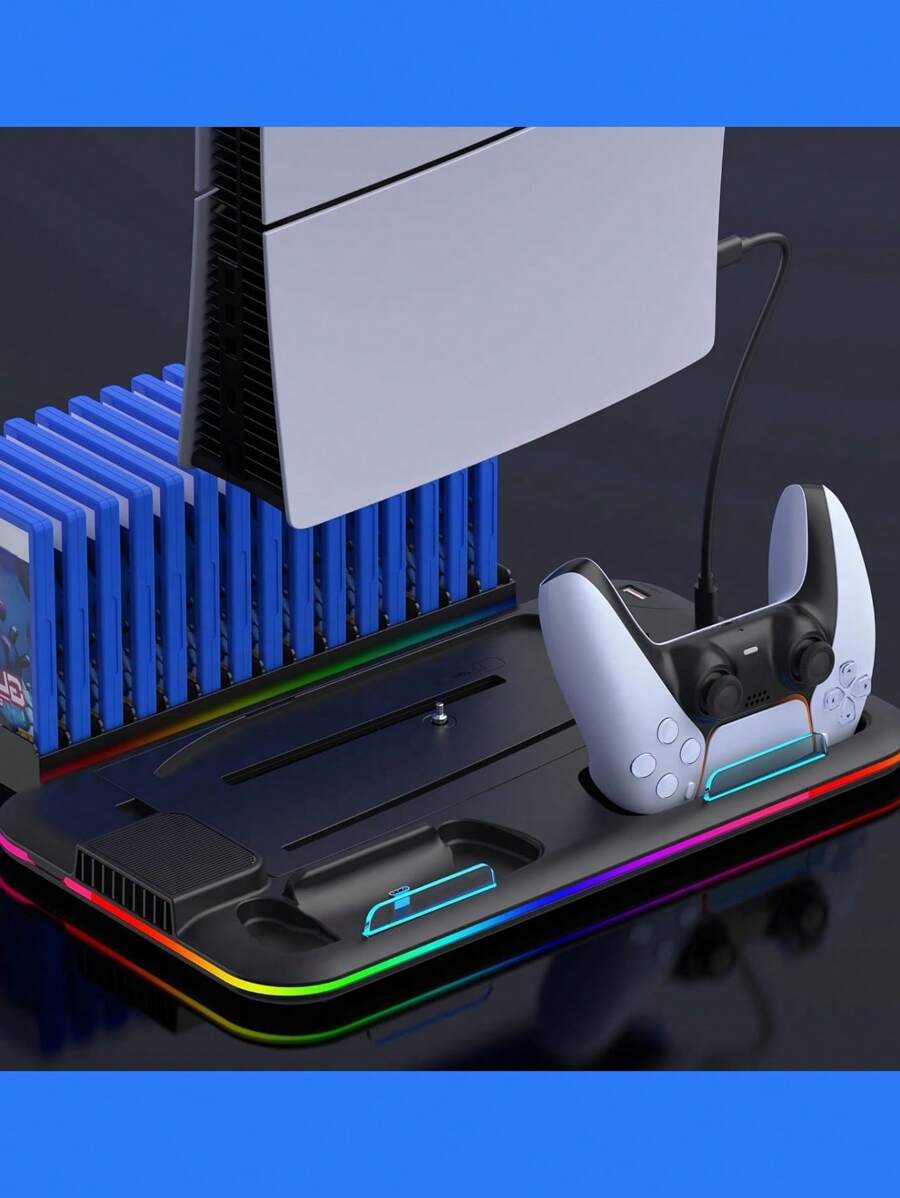 Multifunctional Cooling Stand With Controller Charging Dock, Game Discs ...