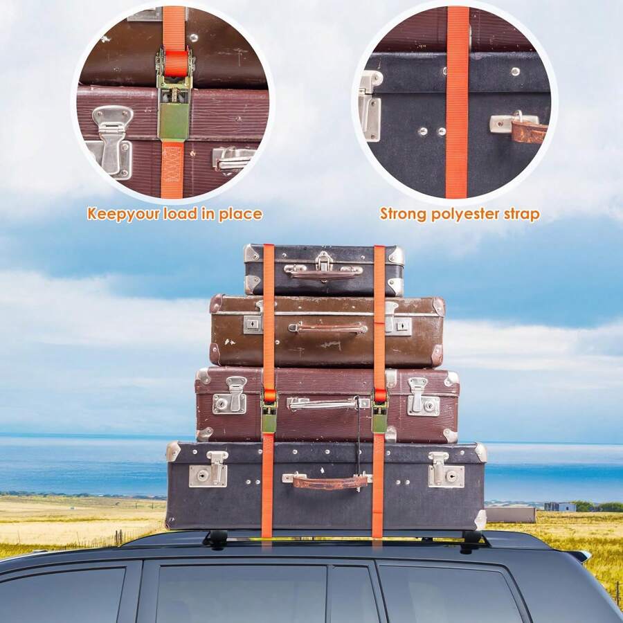 10 Pack Lashing Ratchet Tie Down Tensioning Belts, 6m Long 25mm ...