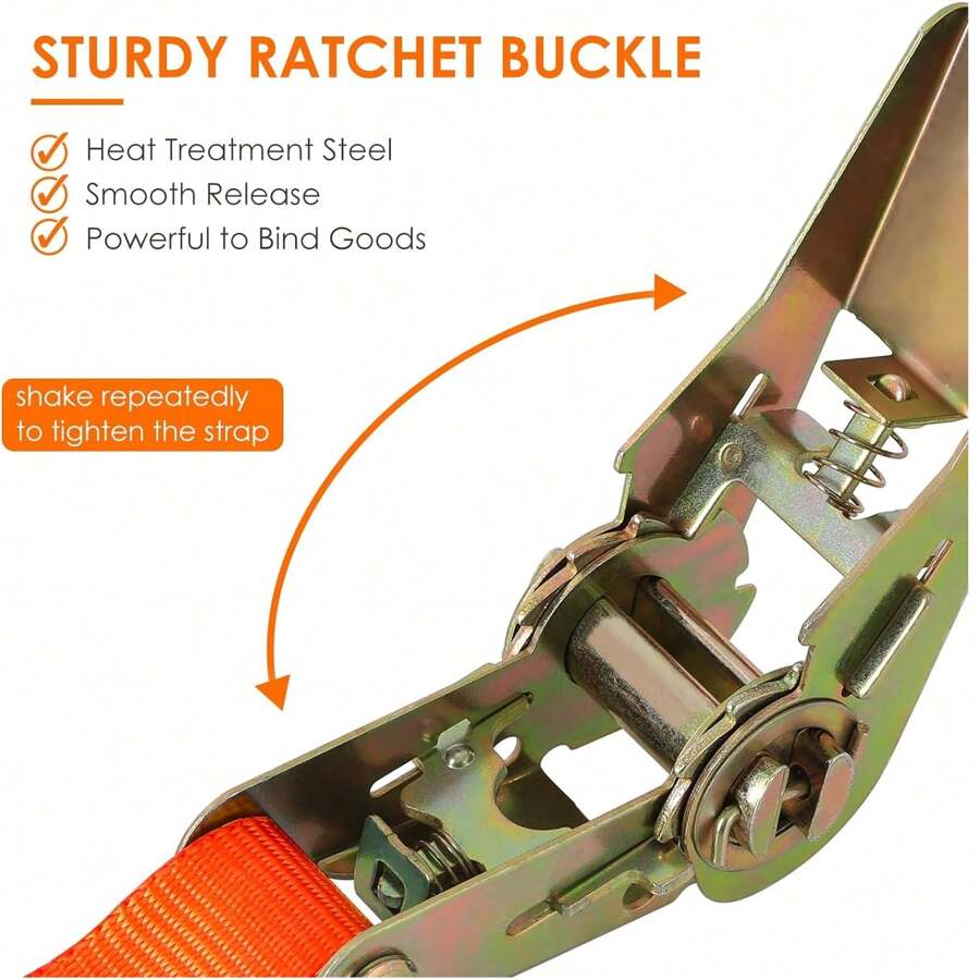 10 Pack Lashing Ratchet Tie Down Tensioning Belts, 6m Long 25mm ...