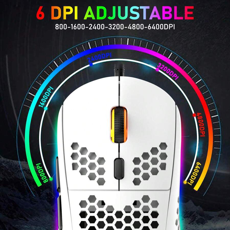 ATTACK SHARK * ZIYOU LANG Wired RGB Gaming Mouse,65G Lightweight Honeycomb Ultralight Mouse With ...