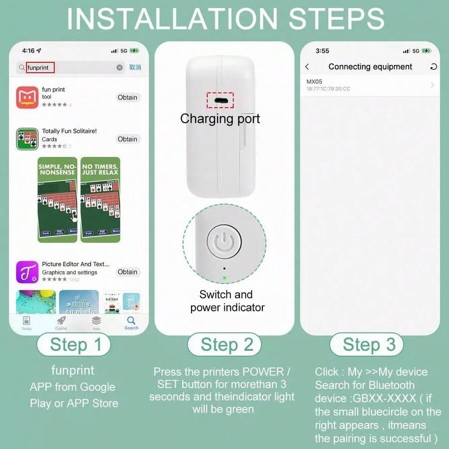 16PCS/SET Sticker Printer - Mini Thermal Printer, Sticker Maker Machine ...