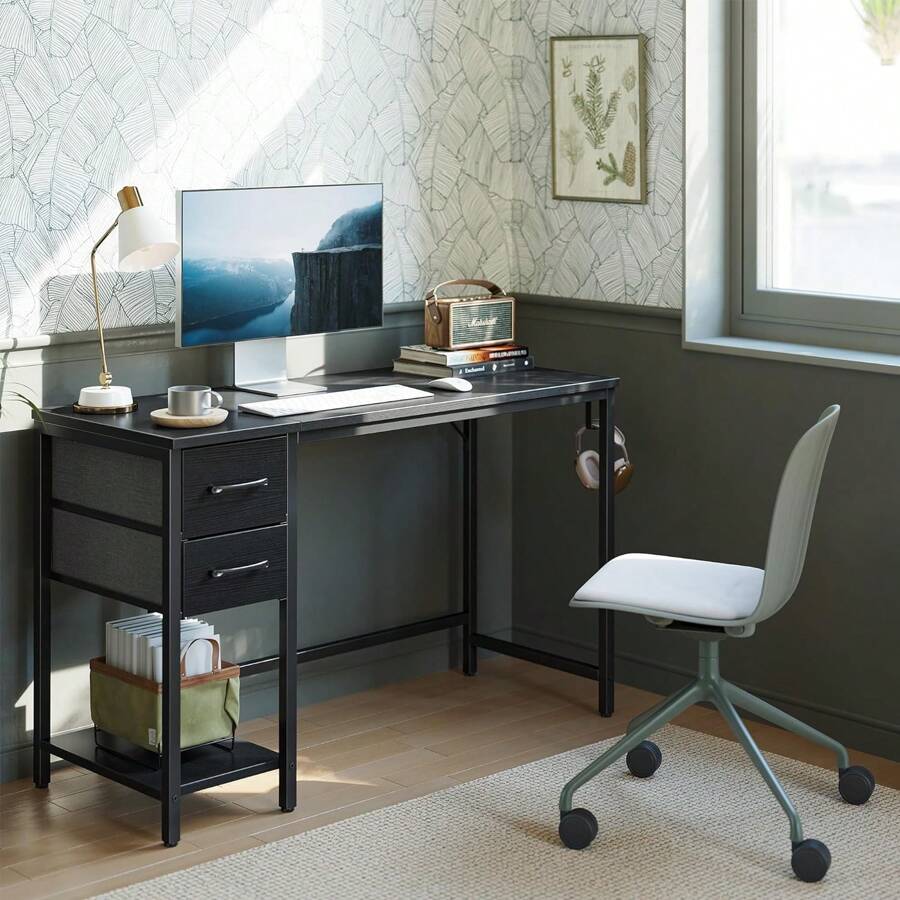 Computer Home Office Desk With 2 Drawers, 40 Inch Small Desk Study ...