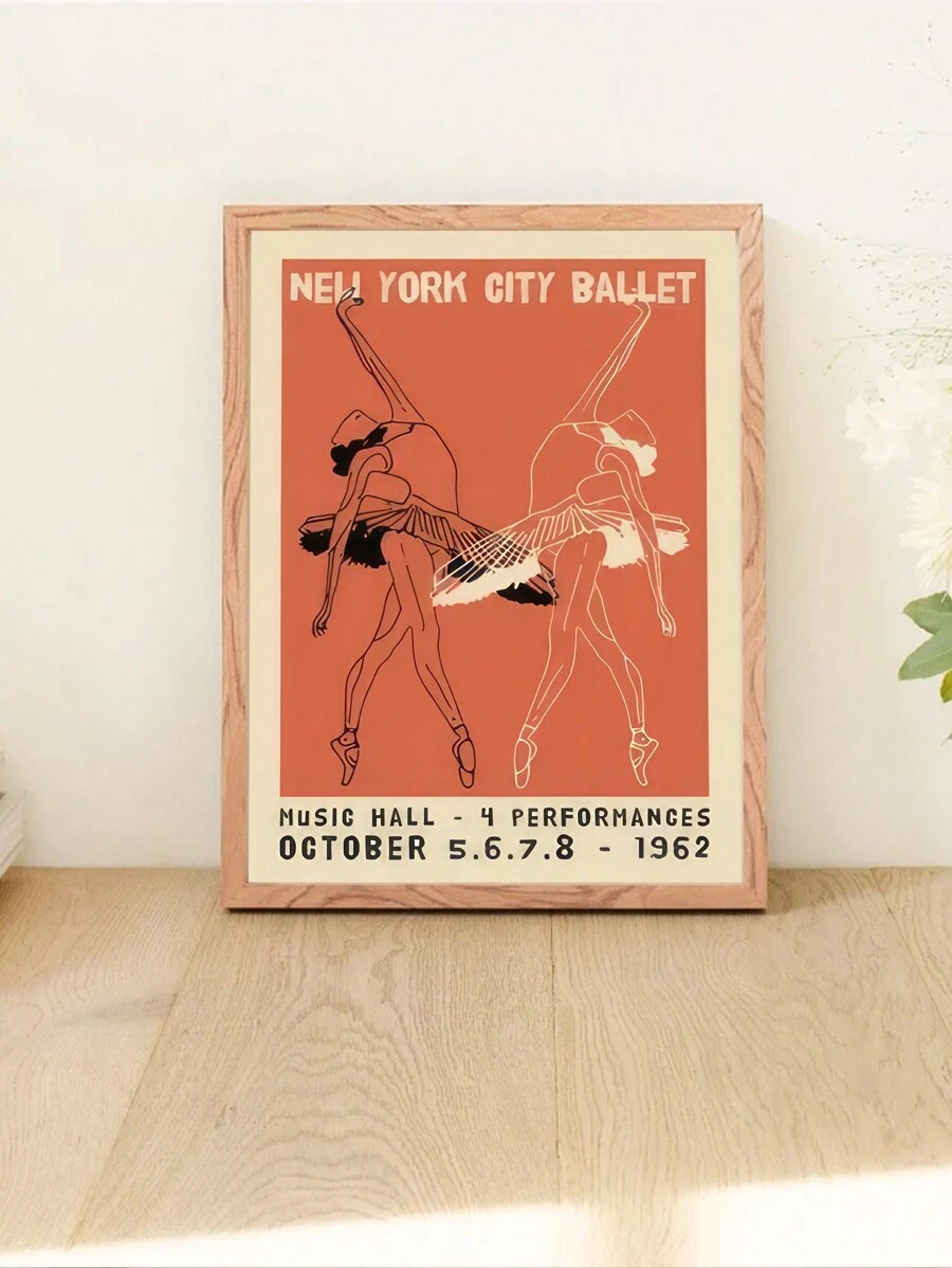 1pc Vintage Poster, Ballet Dance Poster, Abstract Art Music Concert ...