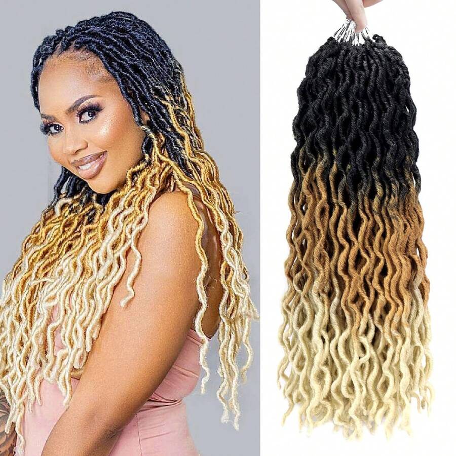 18 Inch Goddess Faux Locs Crochet Hair 1 Pack/Lot Soft Locs Wavy ...