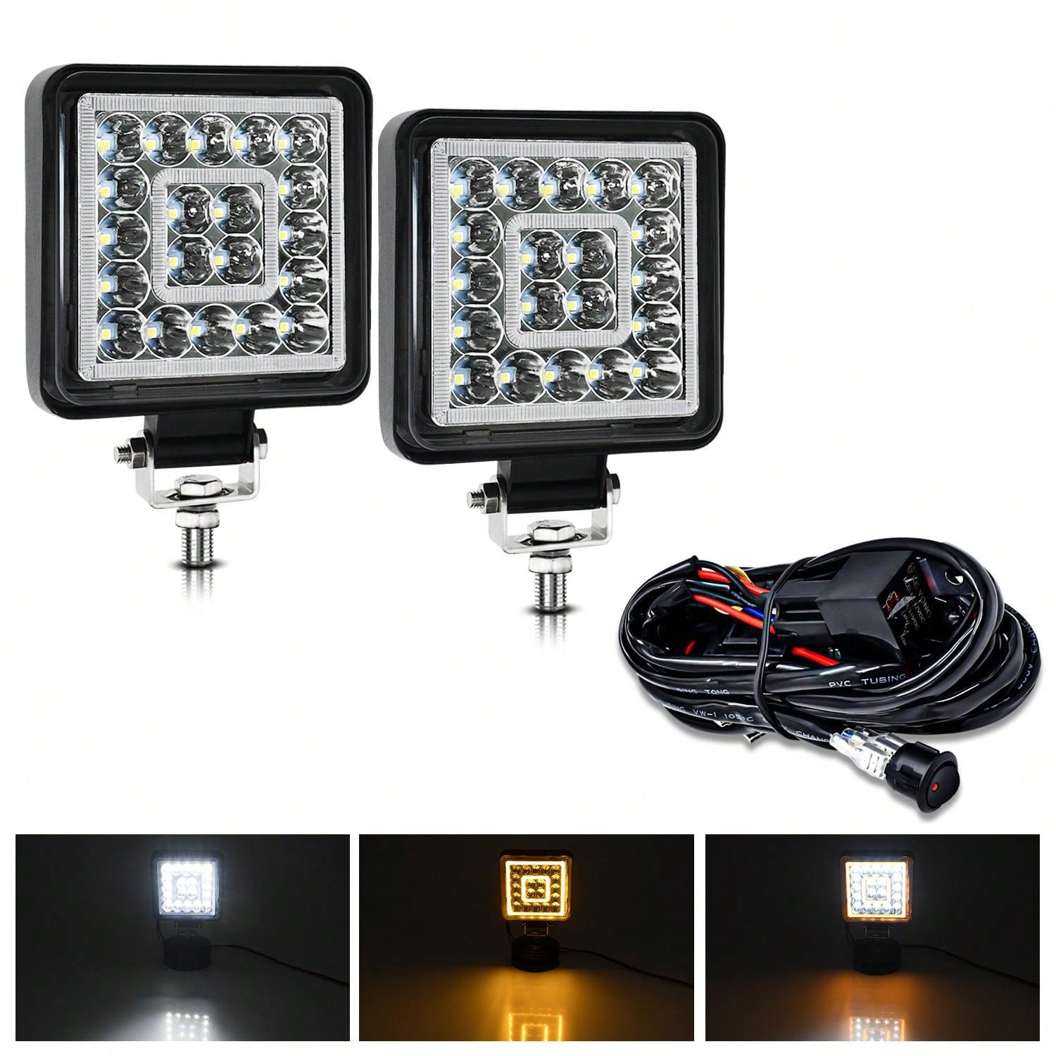 Car Led Work Light 4-Inch Round/Square 140w Super Bright Off-Road ...
