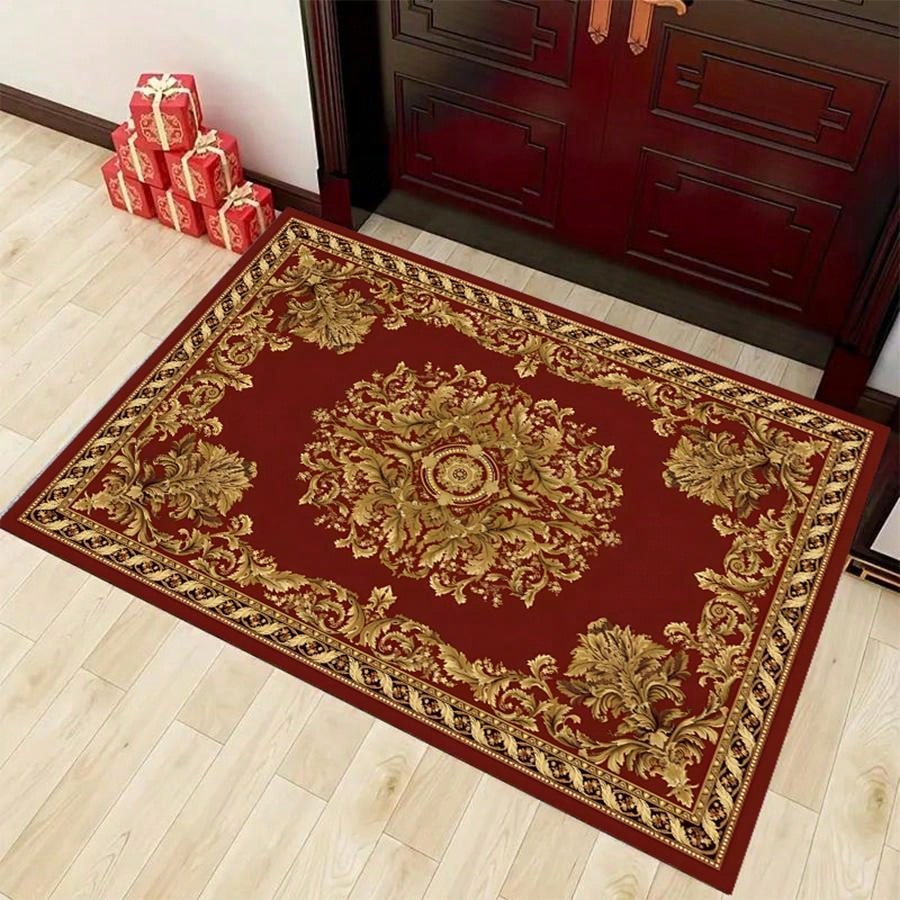 1pc Crystal Velvet Living Room Rug, Retro Style Nordic Sofa Coffee ...