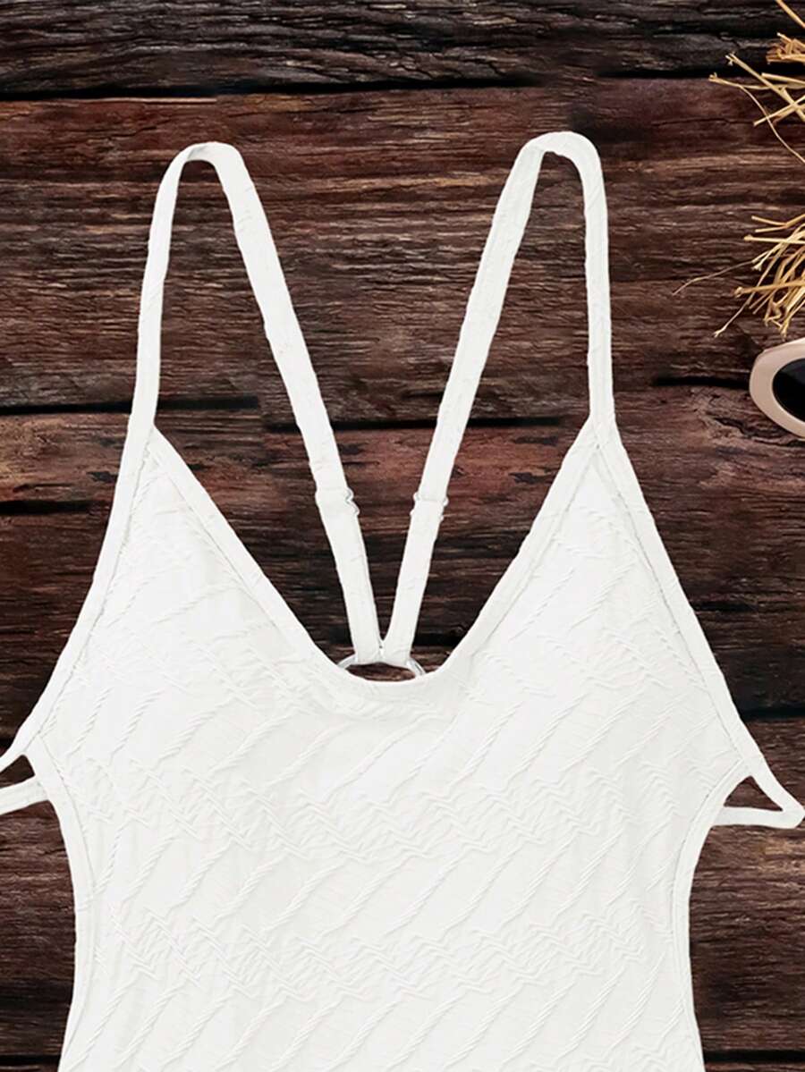 Women's Backless One-Piece Swimsuit, Latest 2024 Sexy Simple Swimwear ...