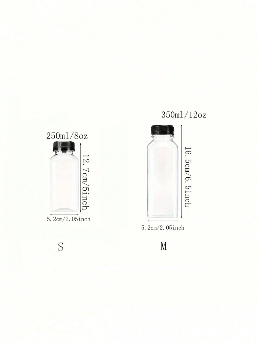 5pcs Plastic Juice Bottles With Caps, 8oz 12oz(250ml,350ml),Juice ...