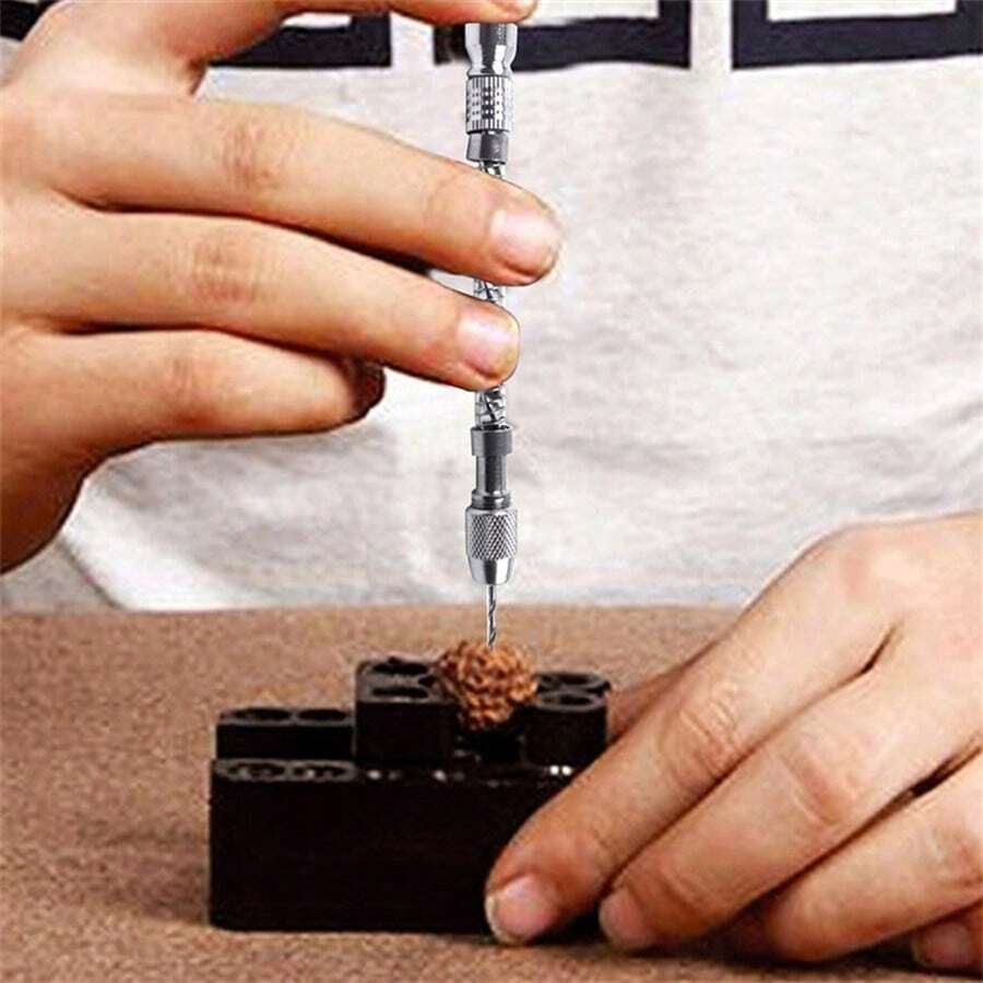 1 Set Mini Micro Hand Drill With Keyless Chuck HSS Steel Twist Drill ...