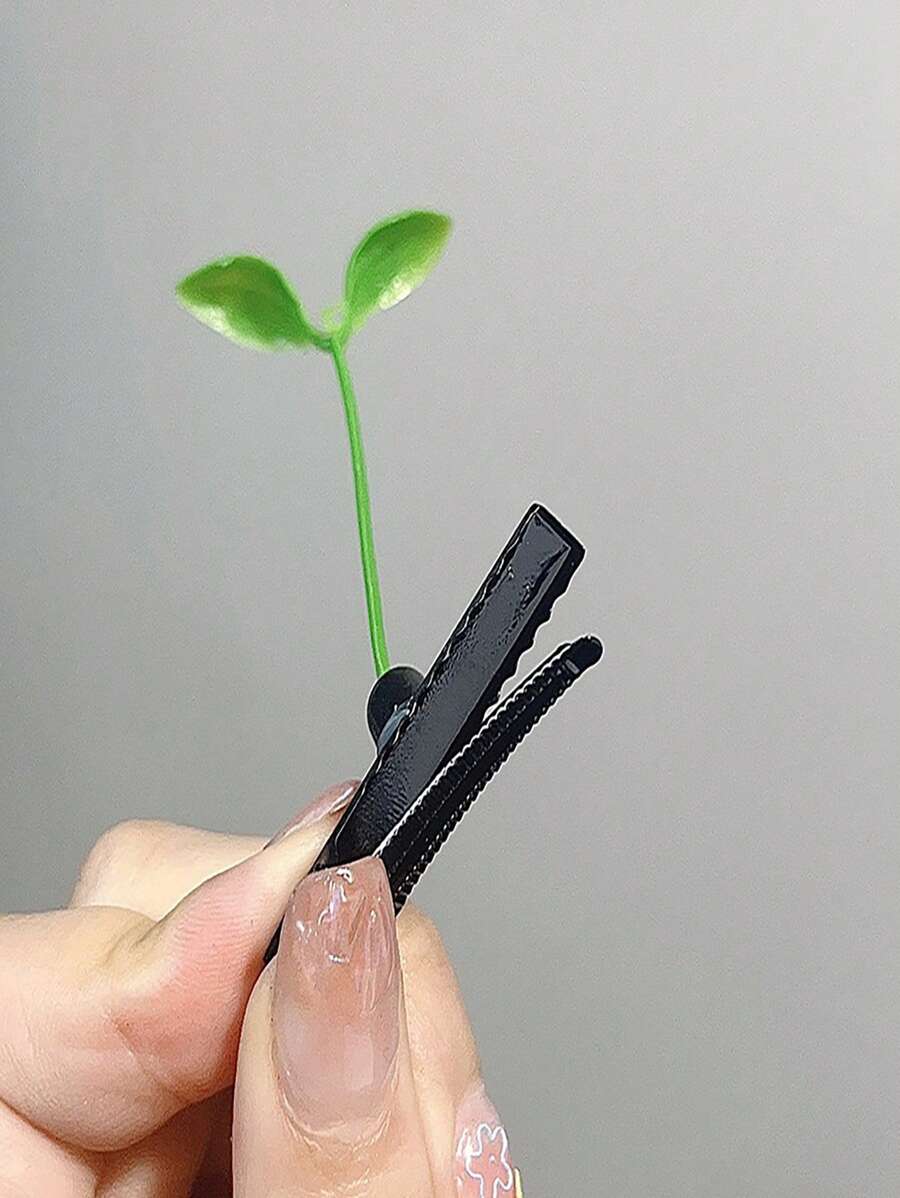 Cute Bean Sprout Hair Clip For Fun Parties With Slow Sheep And Grass ...