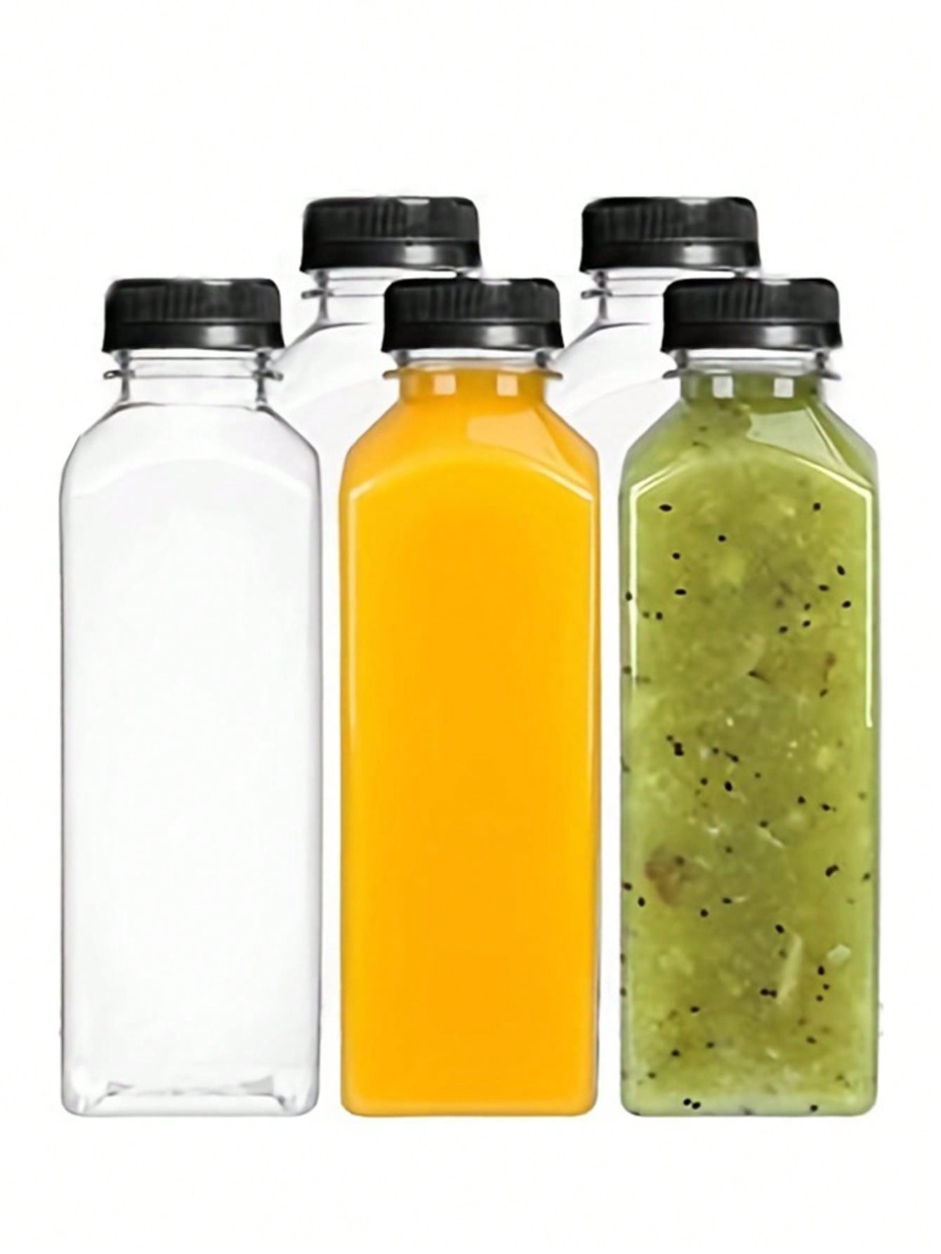 5pcs Plastic Juice Bottles With Caps, 8oz 12oz(250ml,350ml),Juice ...