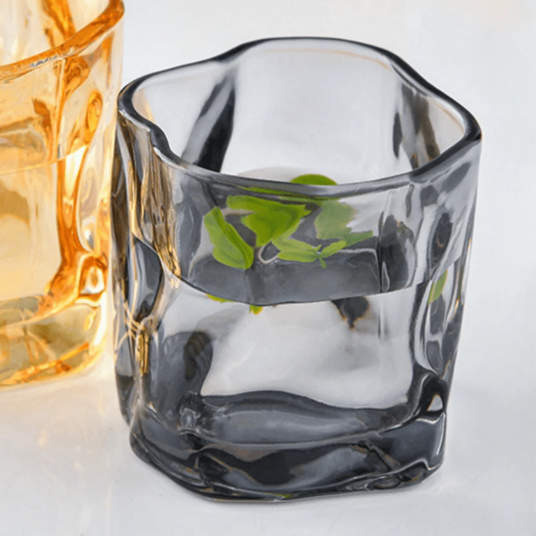 [1pc/Pack]Girl's Cup Ins Transparent Glass Cup With Fold Design For ...