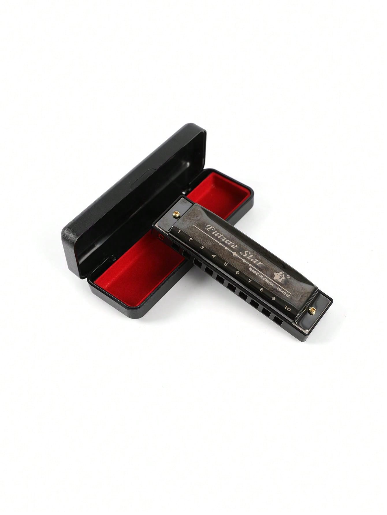 10-Hole C Key Diatonic Harmonica, Black Color, Beginner Friendly ...