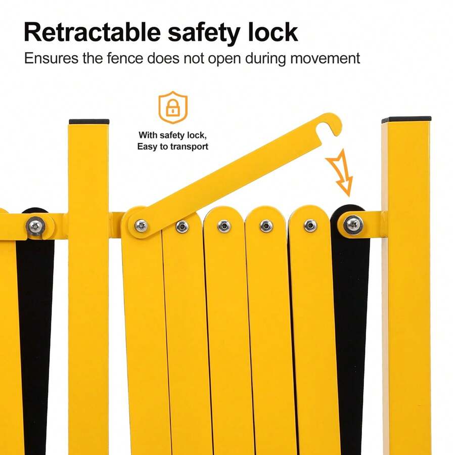 Industrial Expandable Metal Barricade, 16FT Mobile Safety Barrier Gate ...