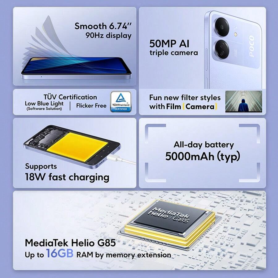 [Op voorraad] POCO C65 smartphone met wereldwijde versie met originele ...