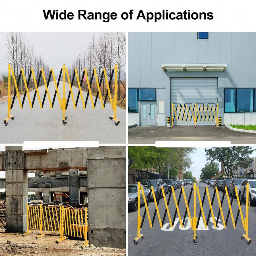 Industrial Expandable Metal Barricade, 16FT Mobile Safety Barrier Gate ...