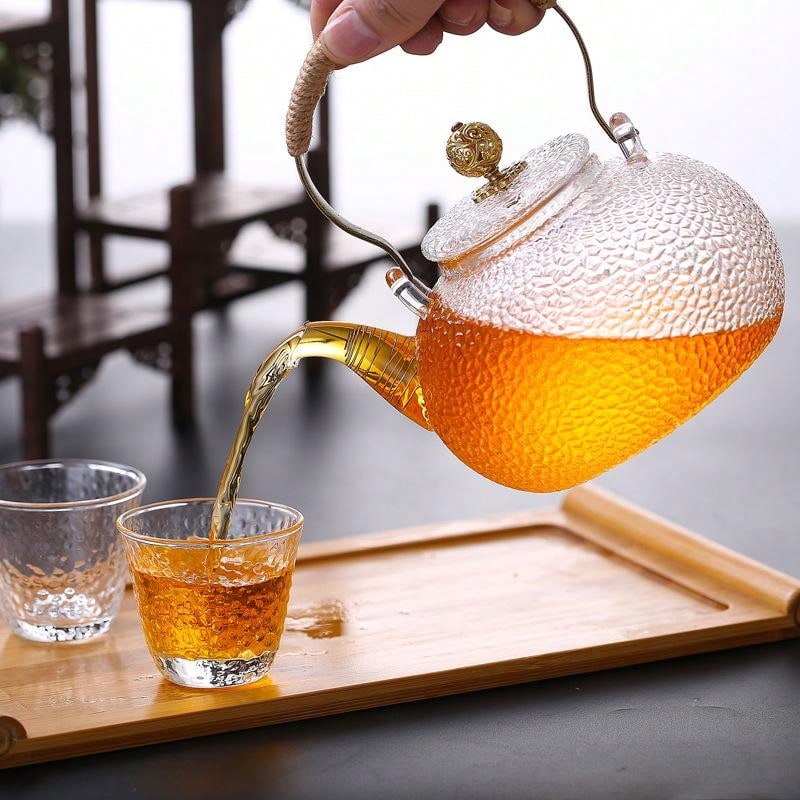 A Glass Teapot, An Electric Ceramic Stove, A Copper Handle Teapot, A ...