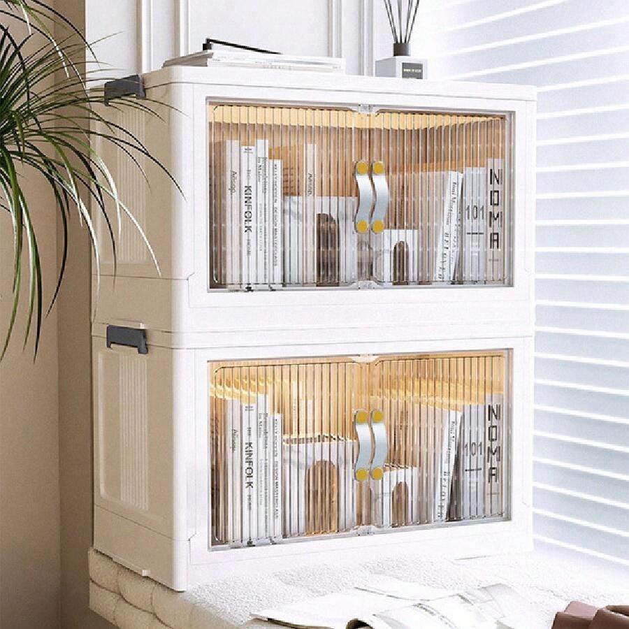 Joybos® Stackable Storage Bins With Lids And Doors 32 Gallon 2 Layer ...