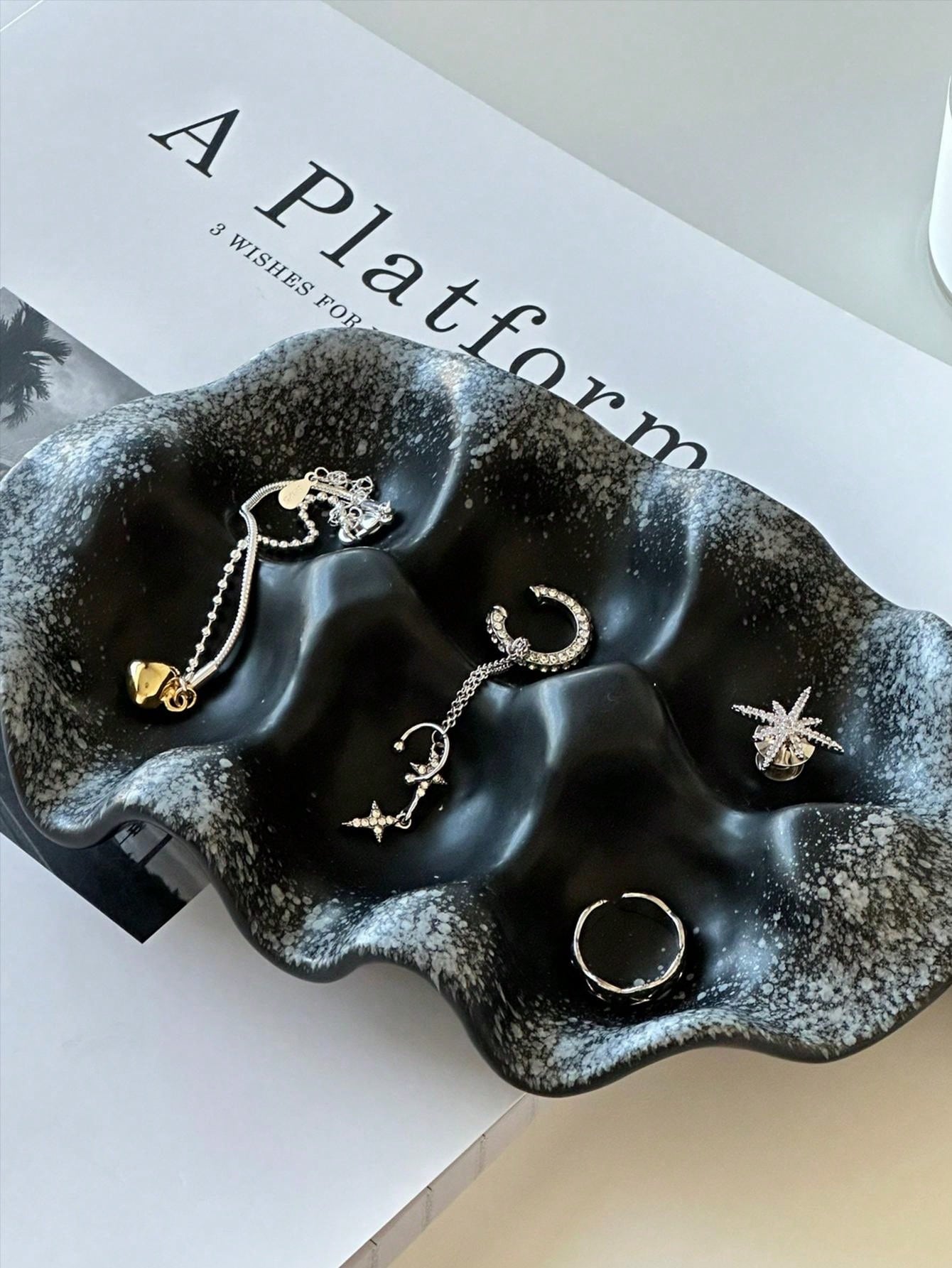 1pc Ceramic Jewelry Tray Dish For Ring Key Trinket, Cute Egg Tray Shape ...