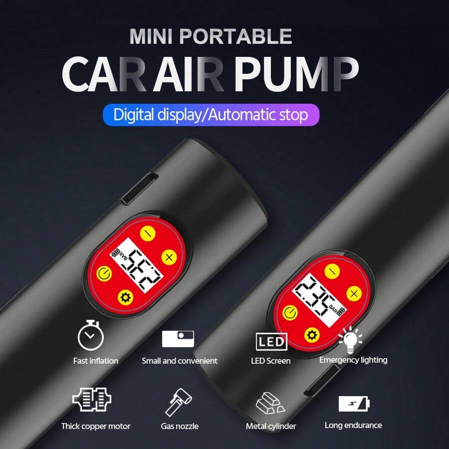 E-ACE Air Pump Car Tires Inflator 12V 150PSI Portable Tire Air ...