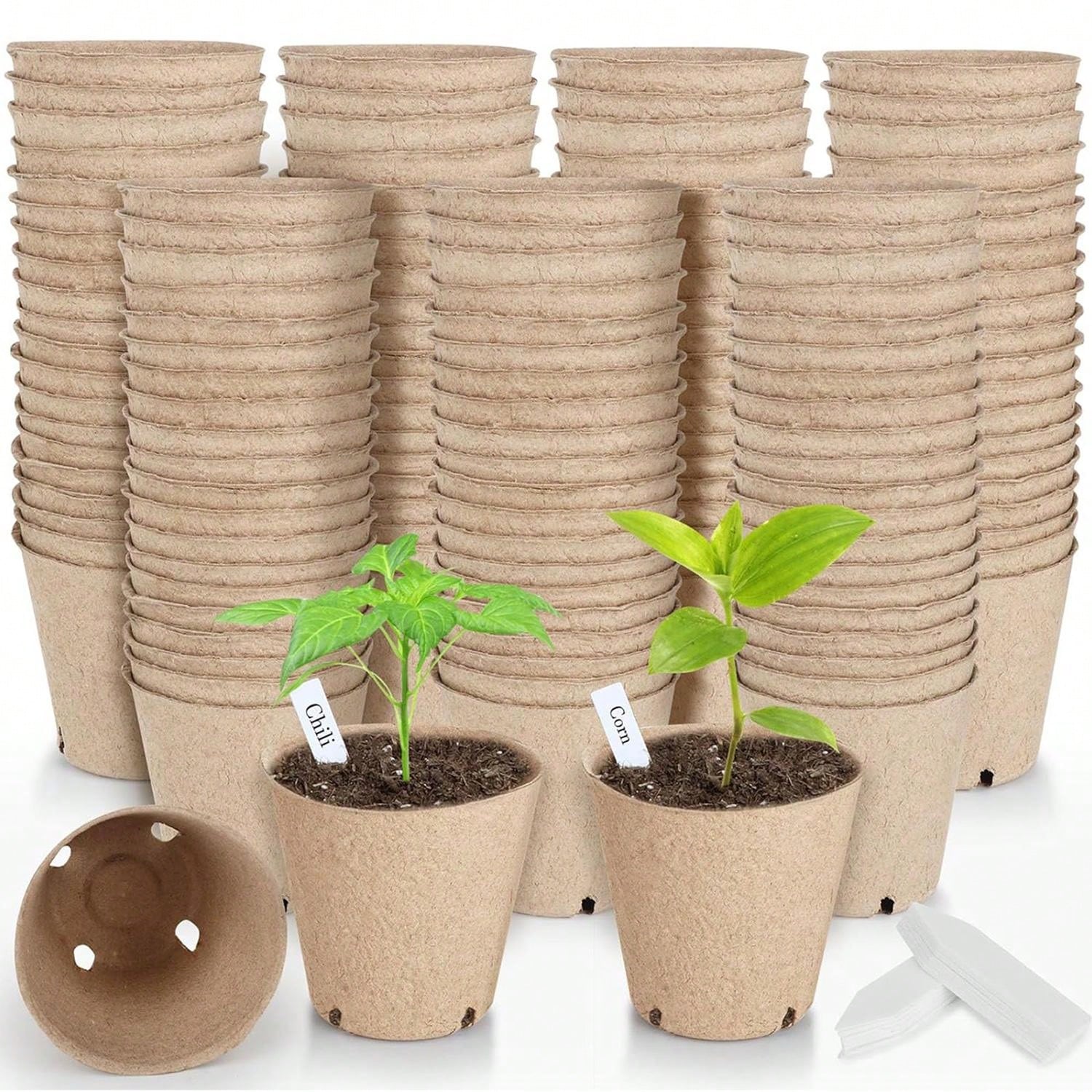 10Pcs 3.15 Inch Peat Pots, Round Plant Seedling Starters Kit, Seed ...