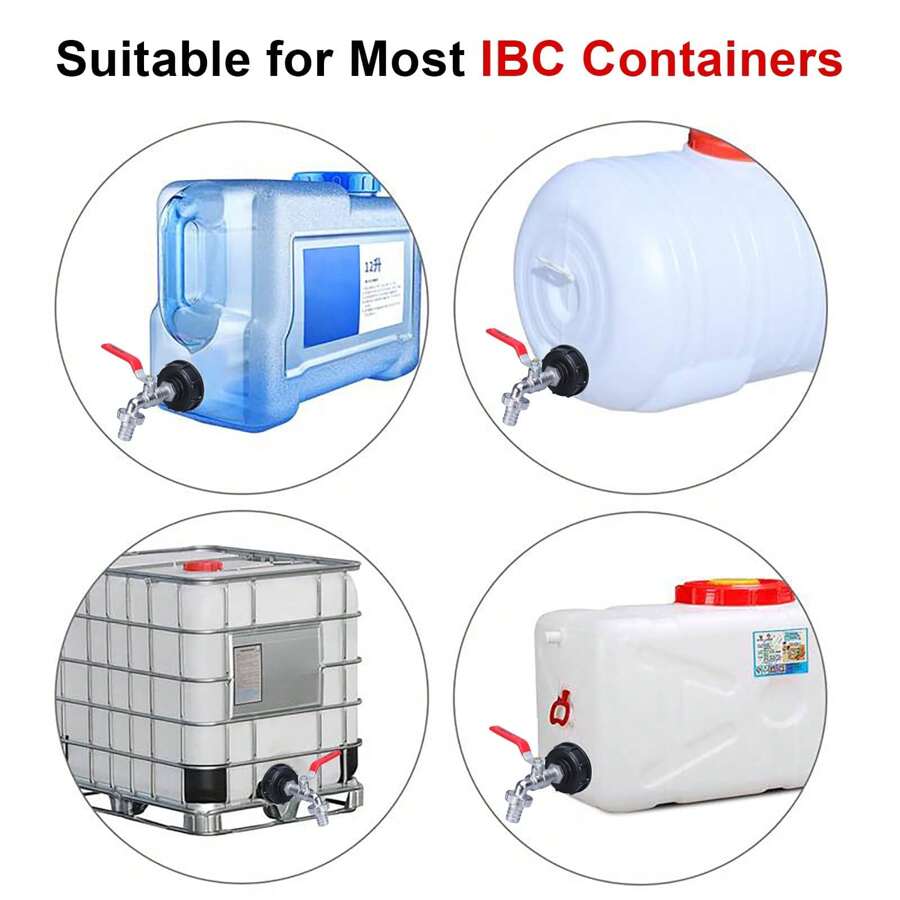 IBC Outlet Tap, 1000L Water Tank Tap Alloy Ball Valve With 3/4 Inch ...