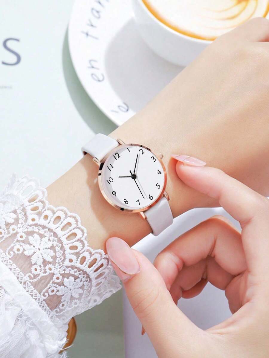 Conjunto de 5 relojes de mujer con correa casual y esfera de cuarzo ...