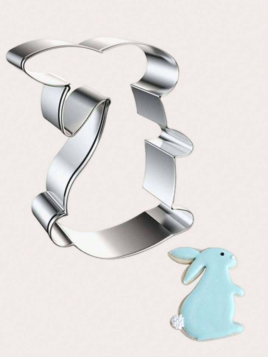 1pc Easter Cookie Cutter Set, Cute & Playful Rabbit Stainless Steel ...