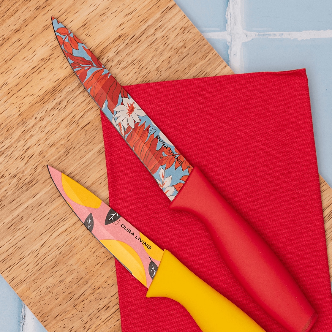 Dura Living 2-Piece Citrus Kitchen Knife Set - Nonstick Cooking Knives ...
