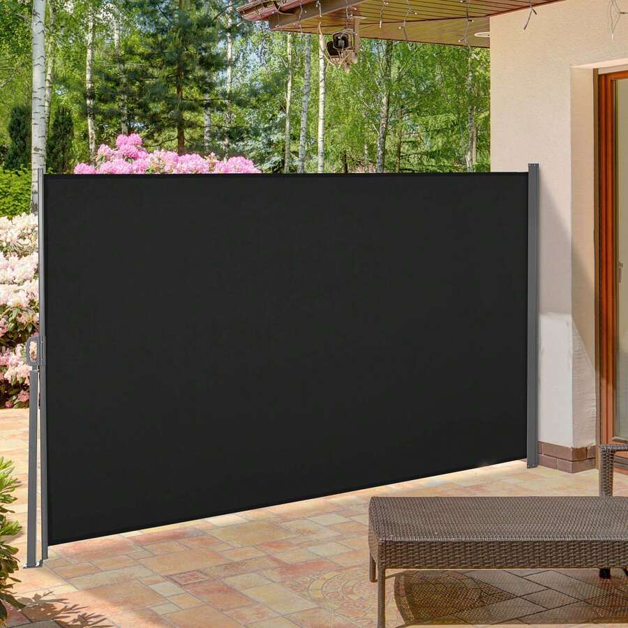 Outsunny Retractable Sun Side Awning Screen Fence Patio Garden Wall ...