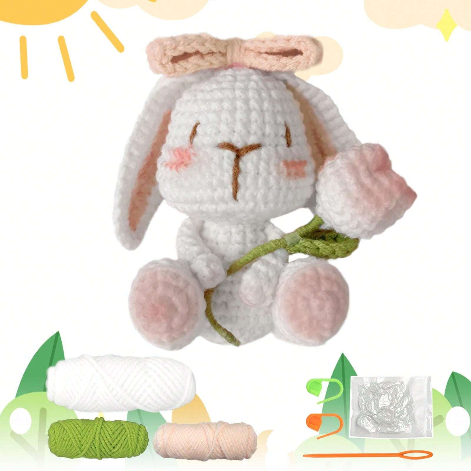 Tulip Rabbit Crochet Kit With Crochet Hook And Yarn For Diy Handicraft ...
