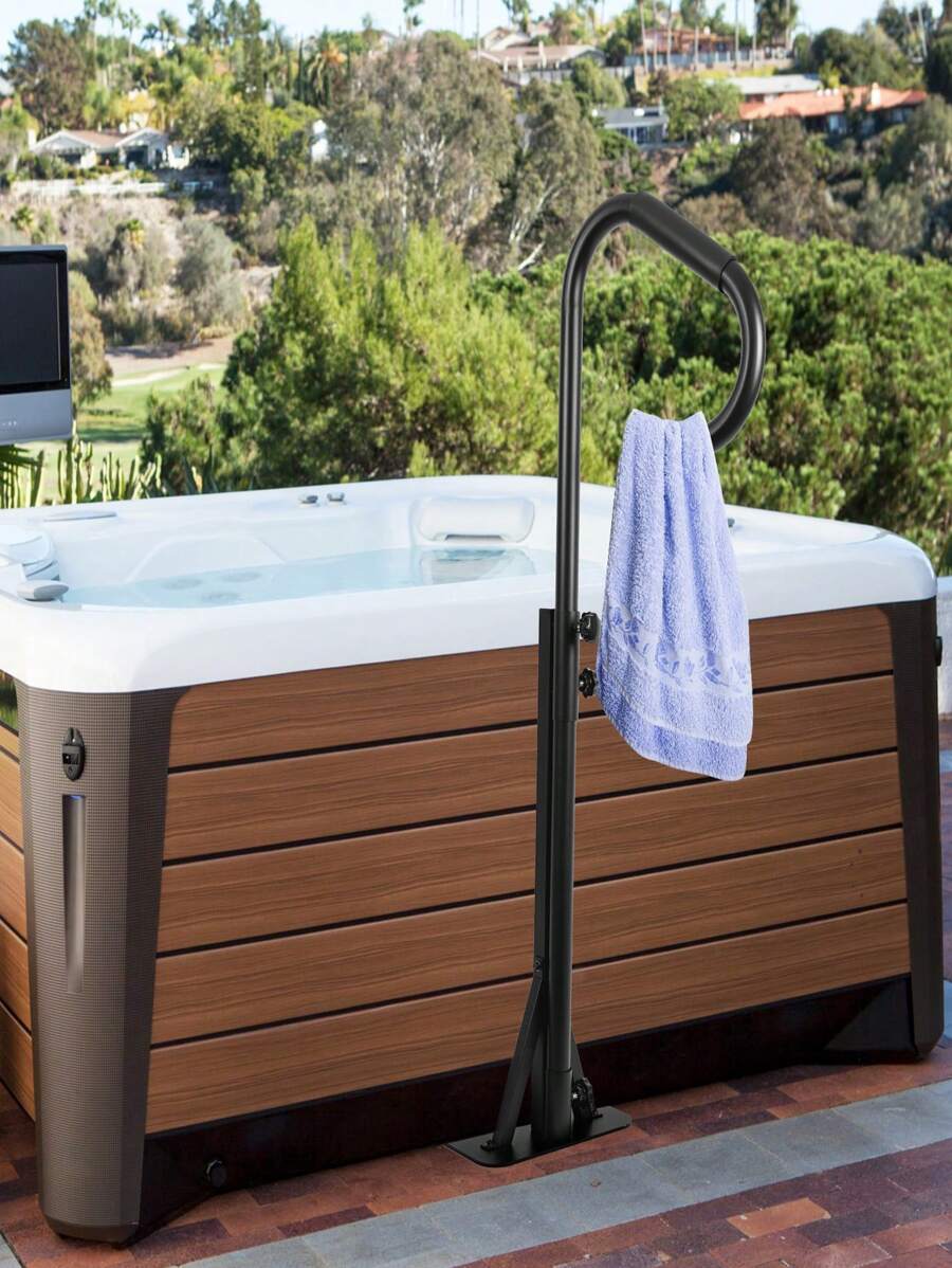 Spa Hot Tub Hand Rail Pool Rail Adjustable Height 360 Rotatable Rust ...