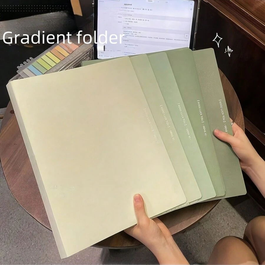 1pc A4 Ombre Color Folder, Ins Style Student Test Paper Organizer With ...