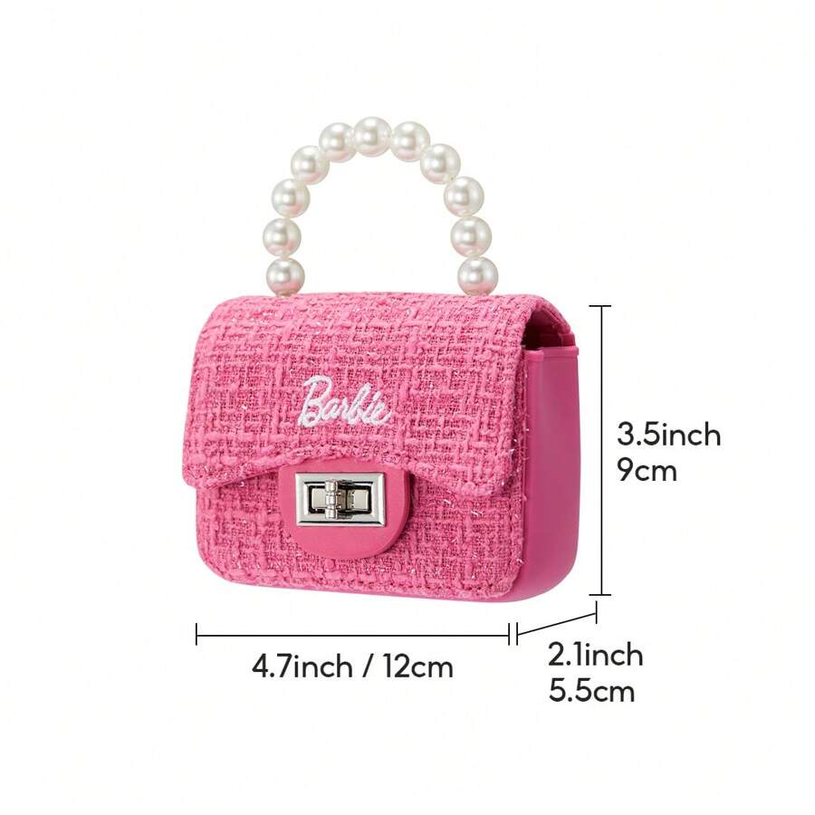 Miniso Barbie Series Handbag With Faux Pearl Handle And Metal Shoulder ...