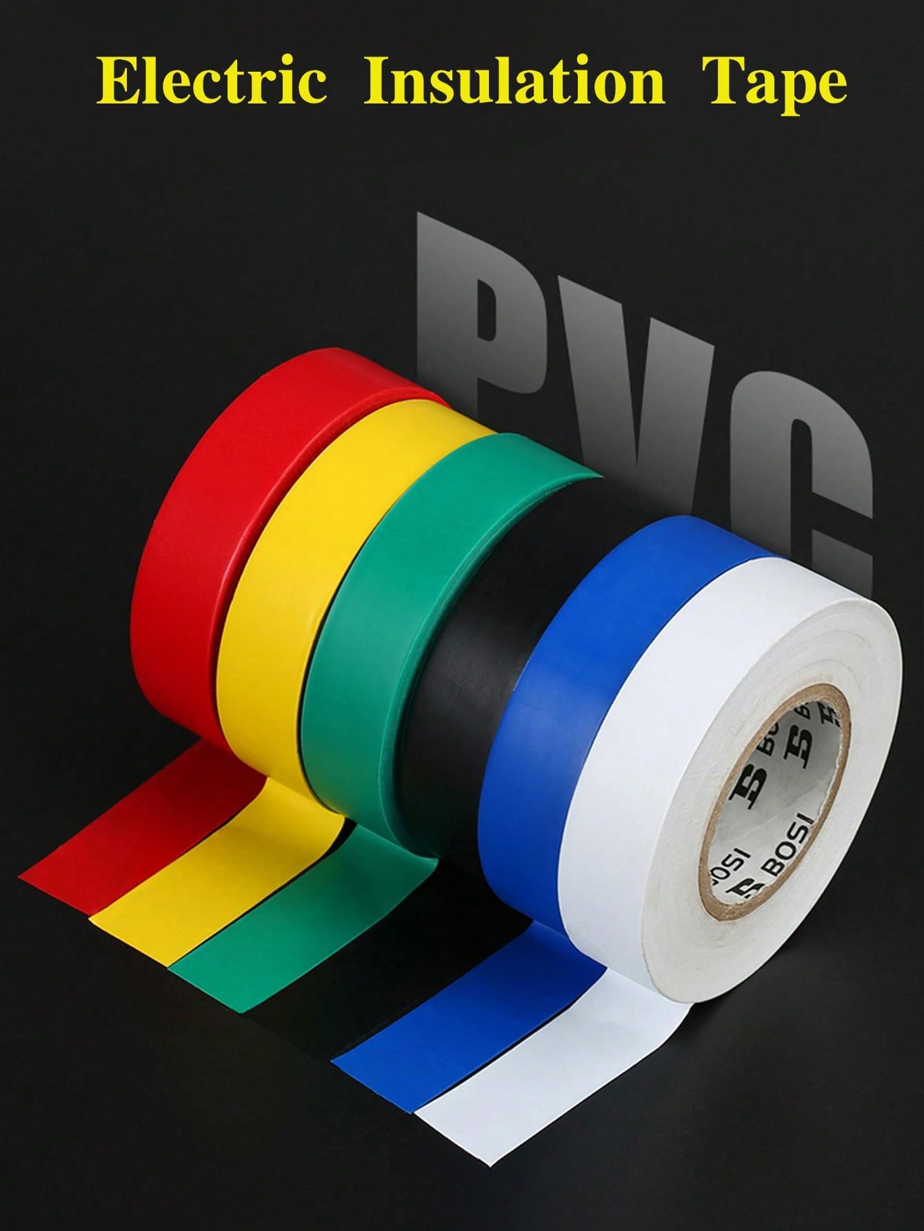 1 Rollo De Cinta Aislante Eléctrica, Cinta Adhesiva De Pvc Retardante De Llama Para Trabajos ...