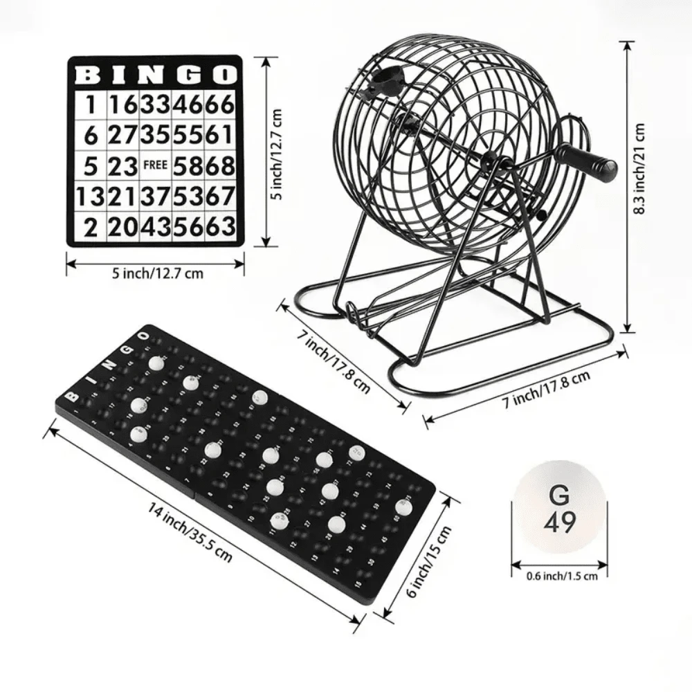 1pc Deluxe Bingo Game Set, Including Bingo Cage, Master Board, 18 Mix ...