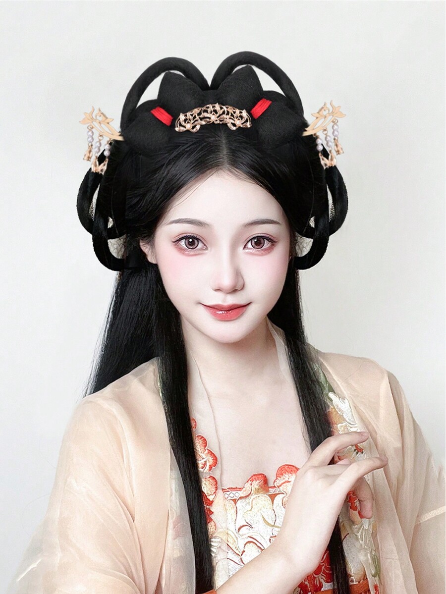 [Tong Yue] Hanfu Wig, Ancient Chinese Style Wig, One-Piece Tang Dynasty ...