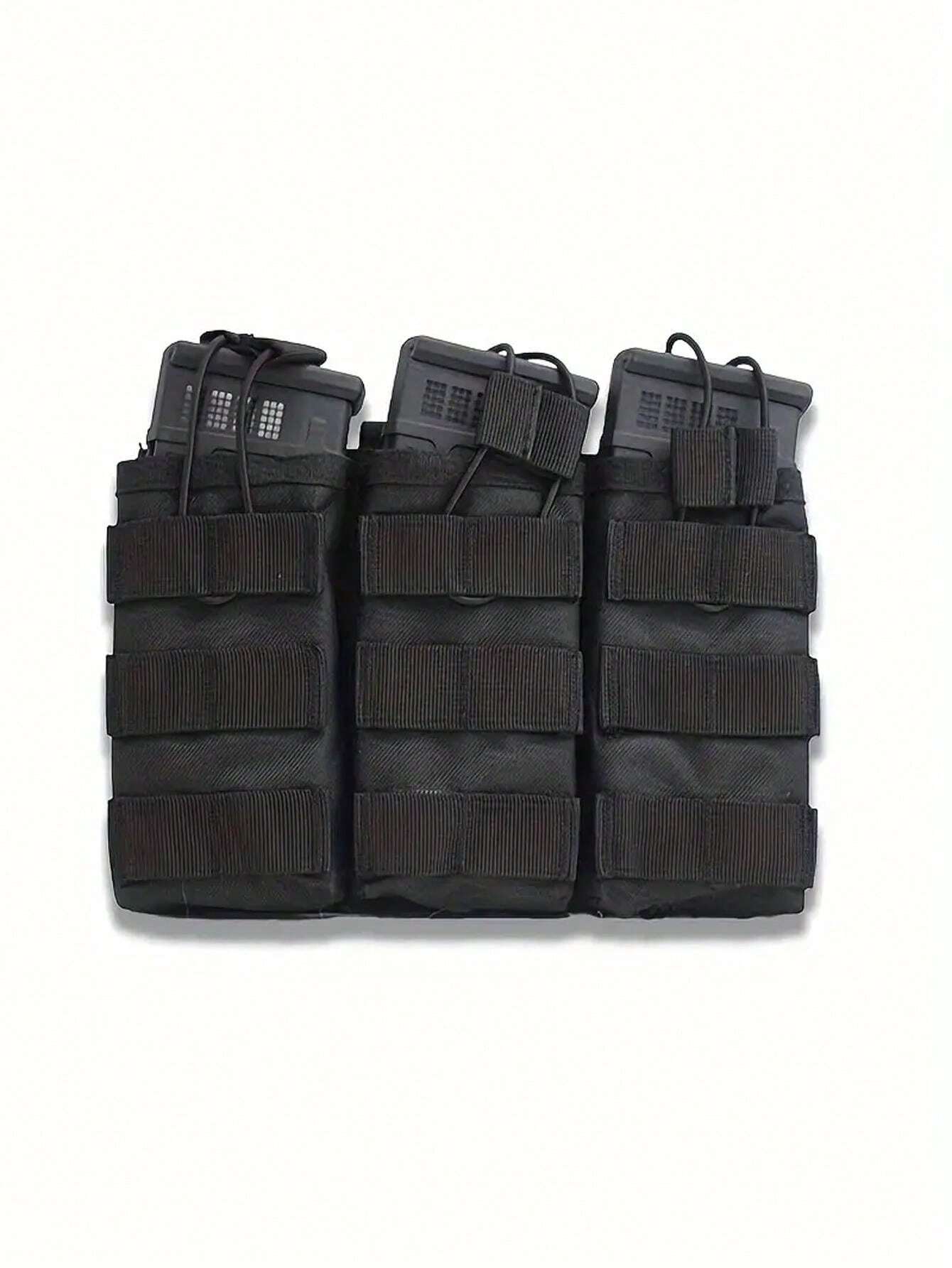1Pc Outdoor Open Top Triple Magazine Storage Bag, Molle Accessory ...