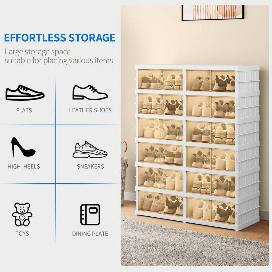 YITAHOME 6 Tiers-24 Pairs Installation Free Shoe Storage Organizer ...