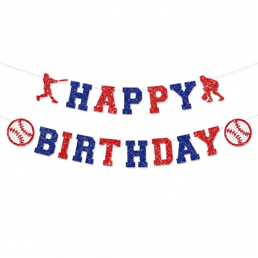 Sports Baseball Themed Birthday Party Decoration Set, Happy Birthday ...