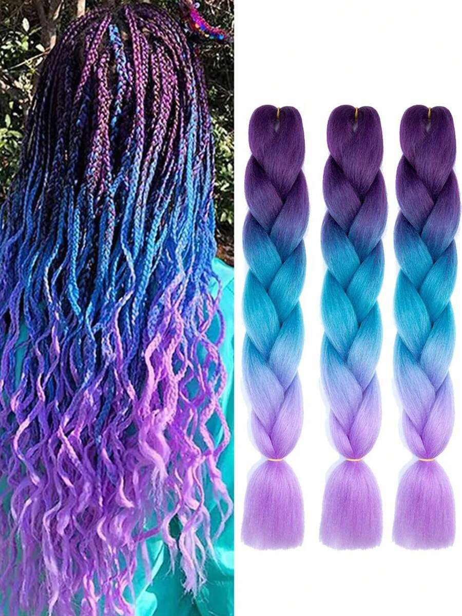 Synthetic Braiding Hair Ombre Braiding Hair Packs Jumbo Braid Hair For ...