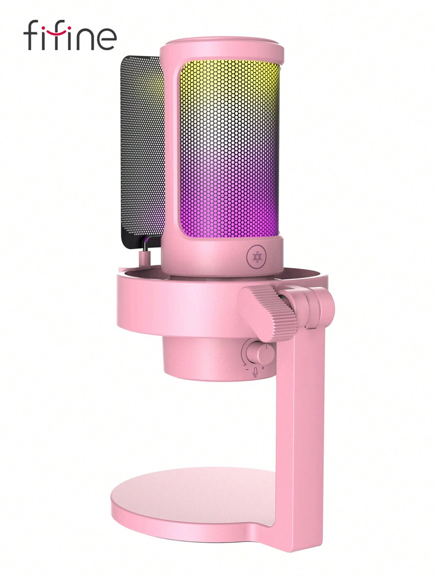 Fifine Microfone de Streaming USB para Jogos, Microfone Condensador de Mesa para PC para Uso ...