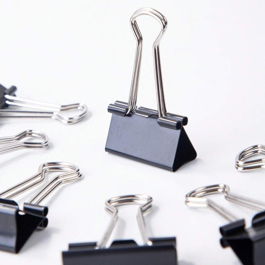 Deli Basics Effortless Binder Clip Black Metal Paper Binder Clips ...