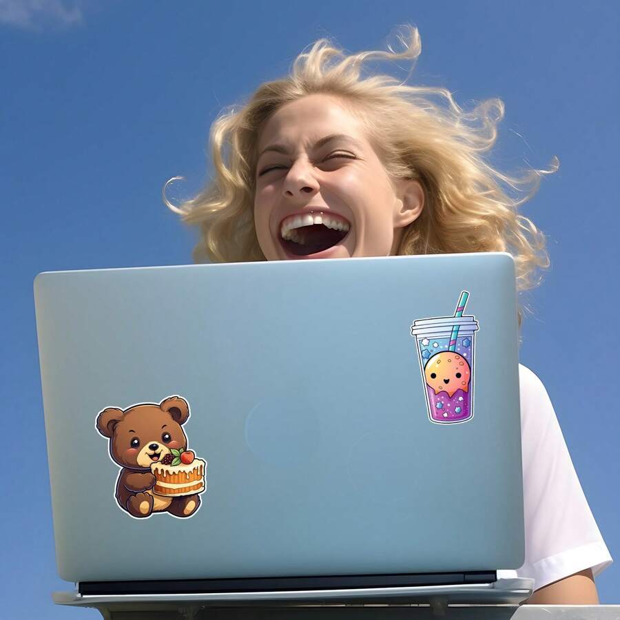 55 Pcs Unique Dessert Drink Stickers, Funny Stickers, Cute Pretty Cool ...