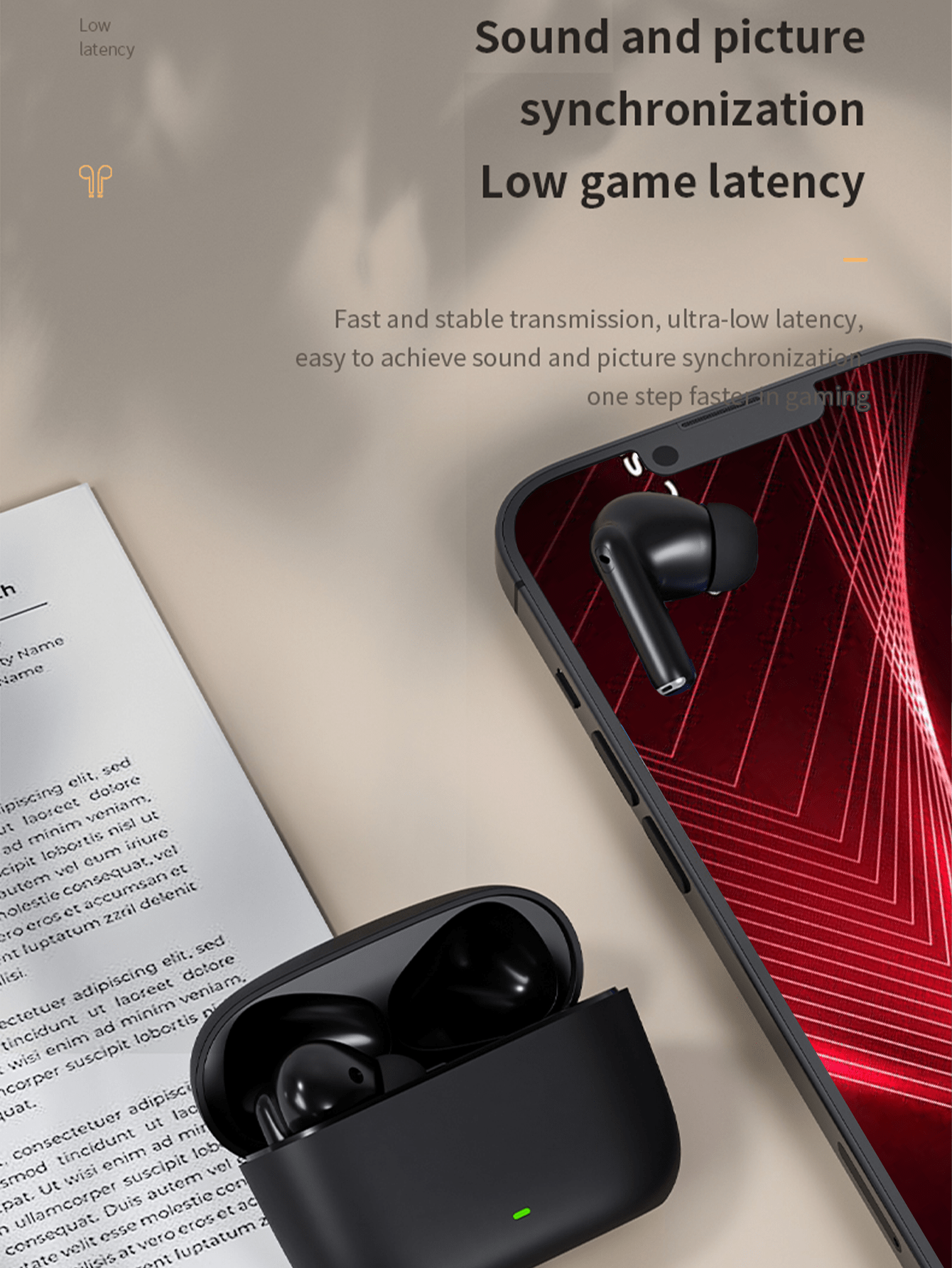 Weiße Ästhetische True Wireless Design-ohrhörer Mit Noise Cancelling ...