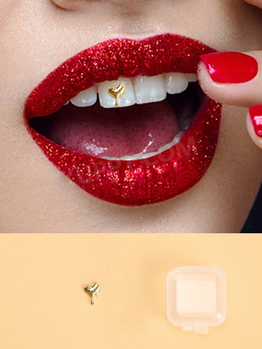 Metallic Heart Shaped Tooth Diamond For Decorating Teeth | SHEIN USA