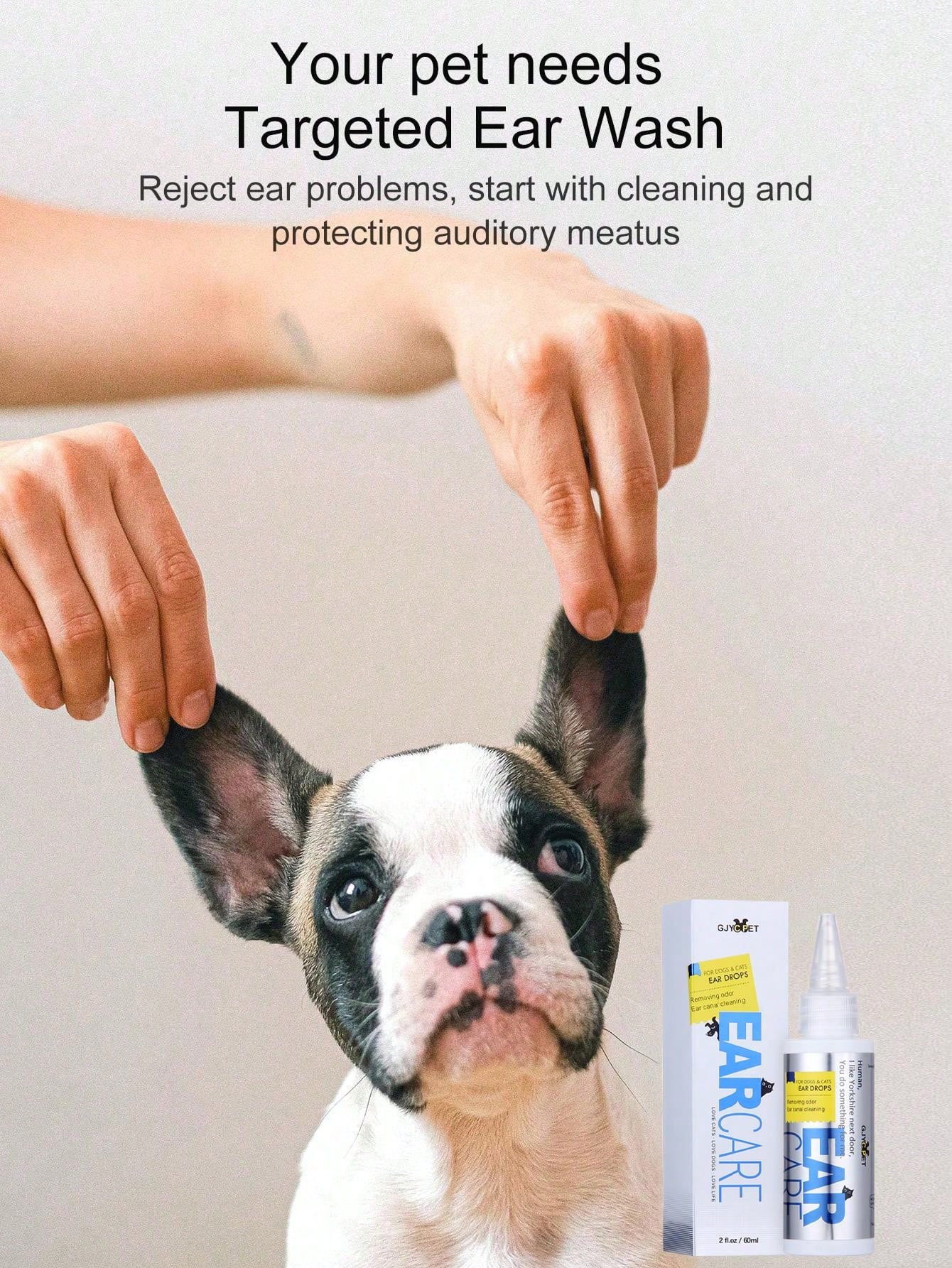 Pet Ear Care Kit: Includes Gentle Ear Drop Solution, Soft Applicator ...