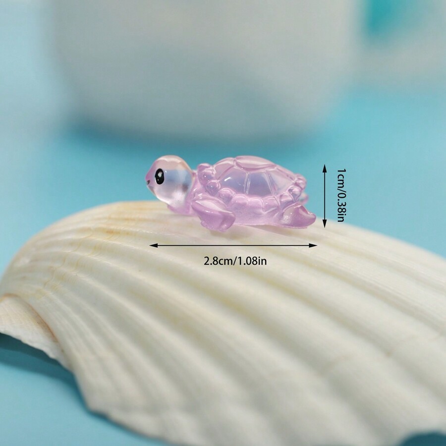 8pcs Colorful Luminous Cute Resin Crystal Turtle, Small Turtles ...